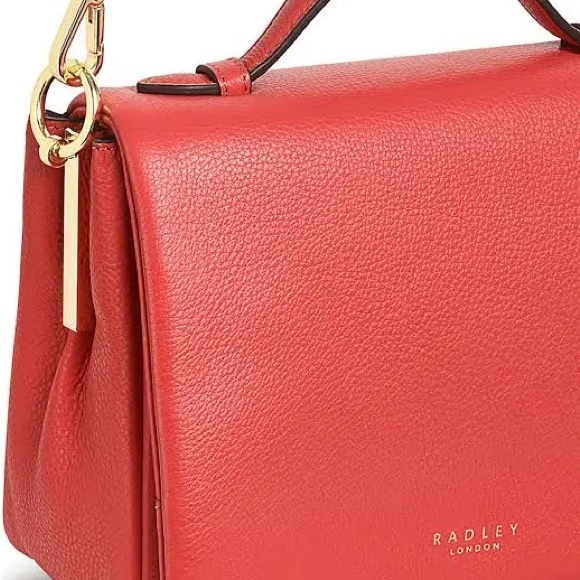 RADLEY LONDON | Bags | Radley London Red Satchel With Gold Accents ...